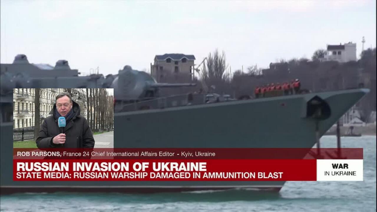 Russia says flagship Moskva cruiser of its Black Sea fleet has sunk