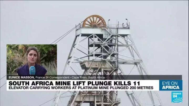 South Africa platinum mine lift plunge kills 11 - France 24