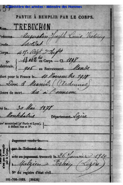 Armistice 1918 centenary: Augustin Trébuchon, France's last fallen soldier