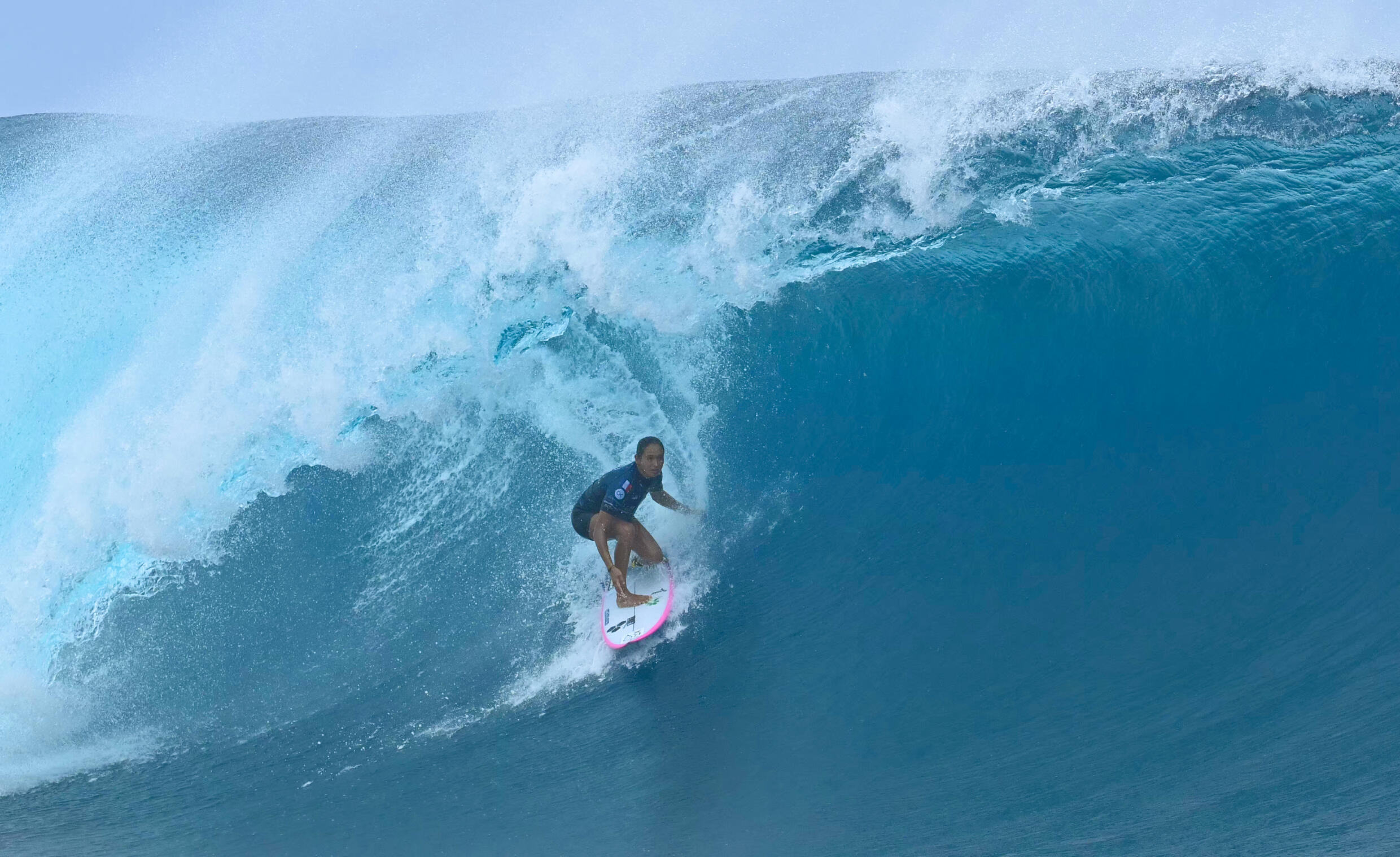 Olympic torch odyssey reaches the surf of Tahiti
