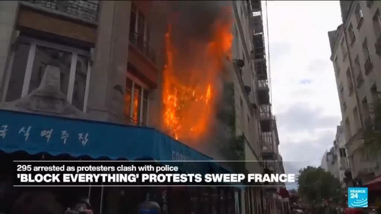 Fire breaks out in central Paris restaurant amid 'Block Everything ...