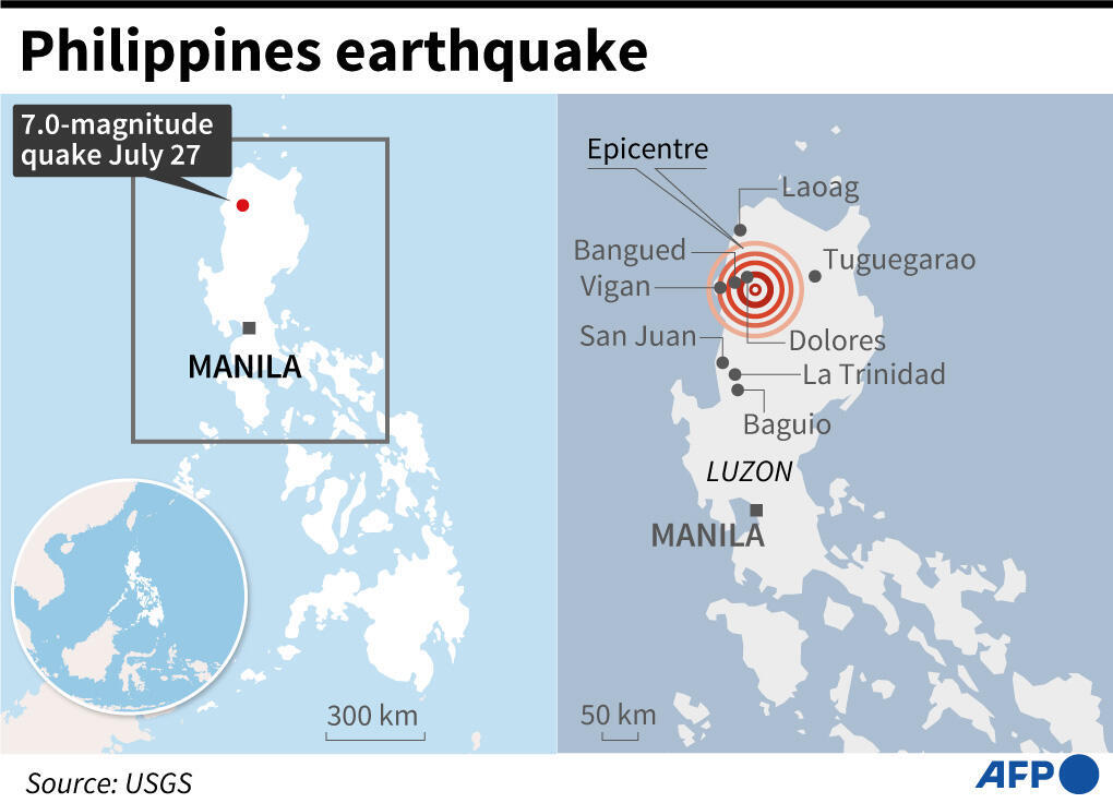 Hundreds of aftershocks shake earthquake-hit northern Philippines