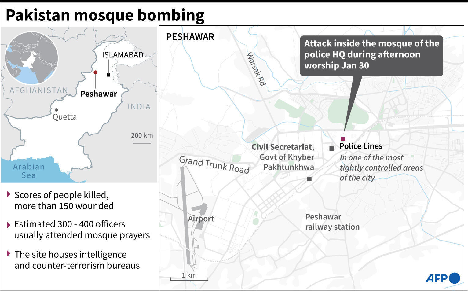 Pakistan mosque blast that killed 100 was 'revenge against police'