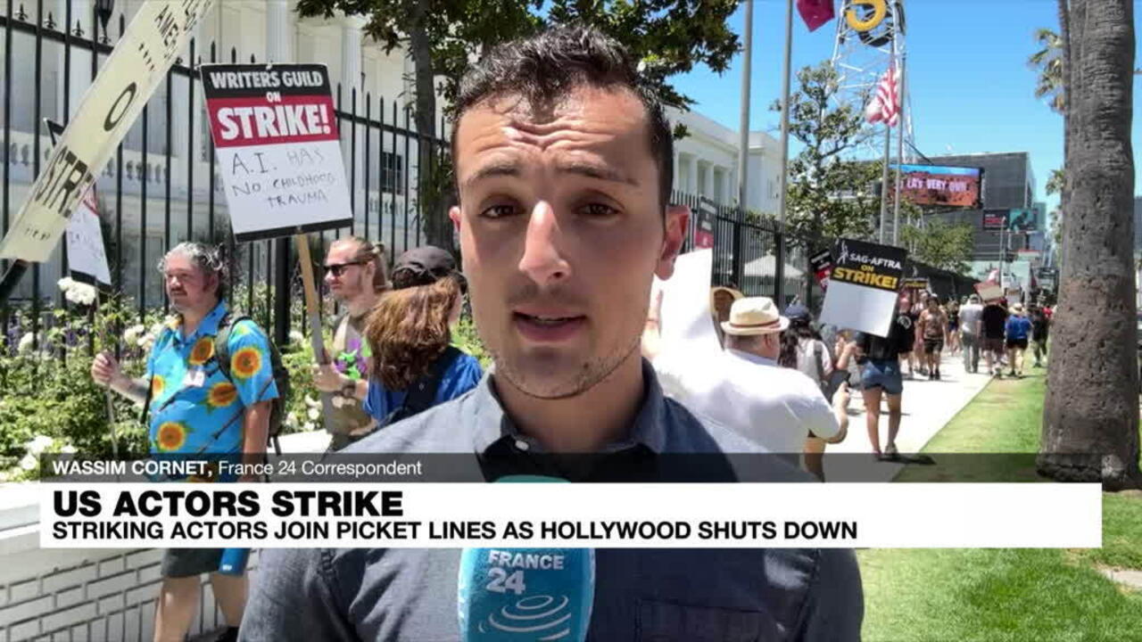 Hollywood actors join screenwriters for first day of historic strike