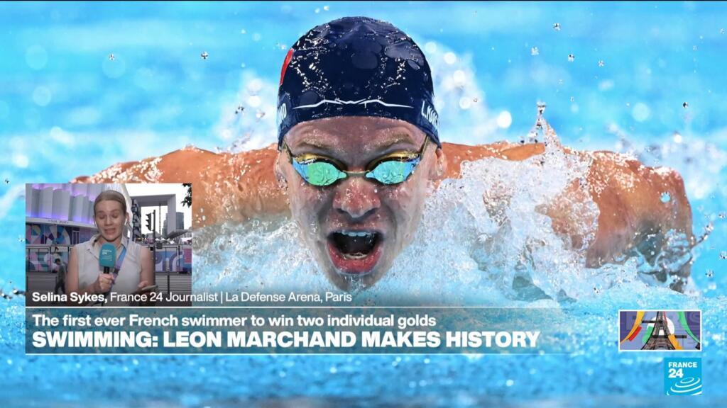 French swim star Marchand makes Olympic history with 'golden double ...