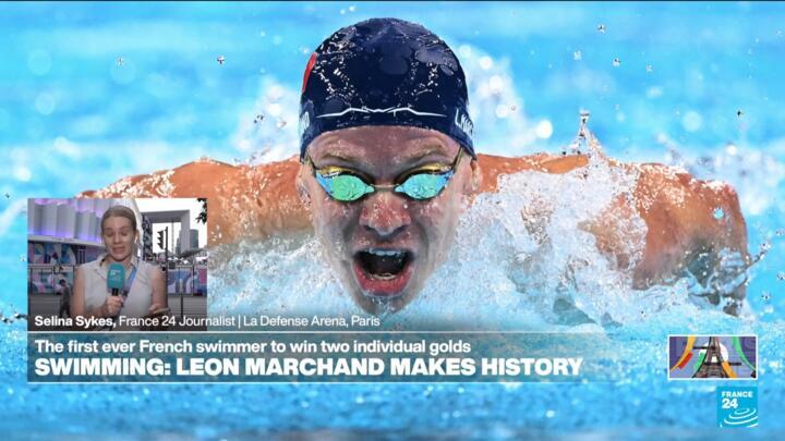 French swim star Marchand makes Olympic history with 'golden double ...