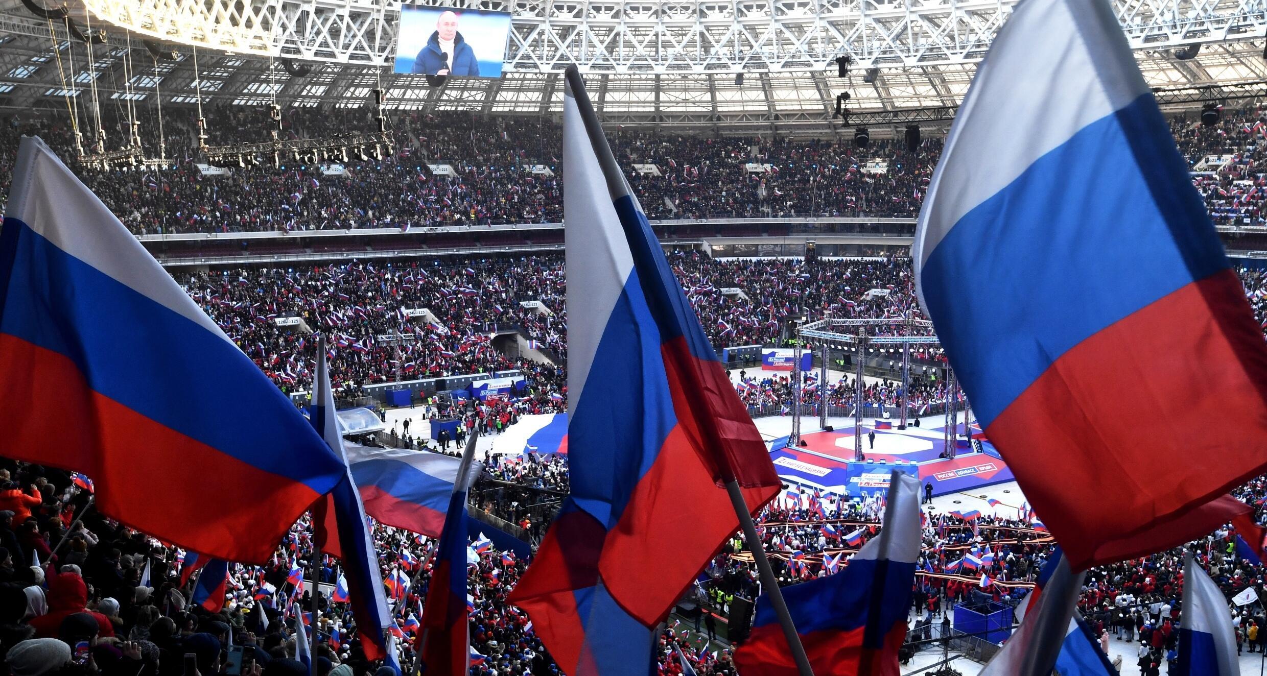 Moscow marks Crimea annexation with patriotic rally