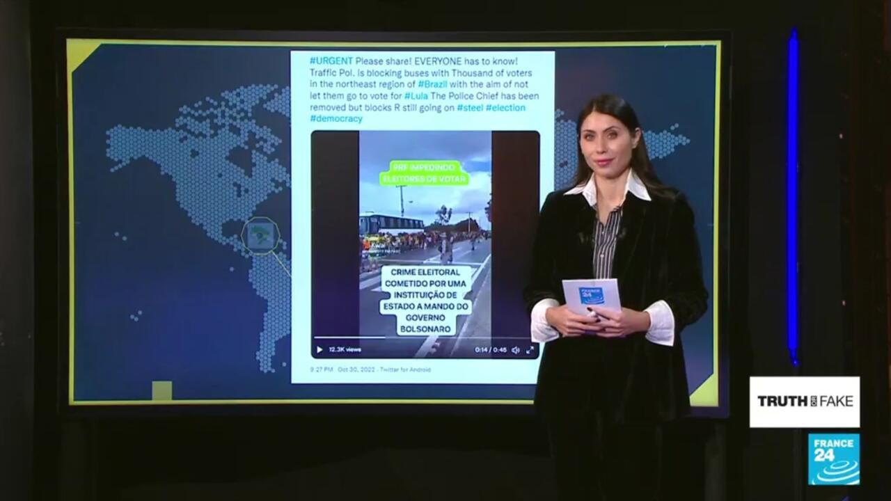 No, this video does not show a massive police roadblock on election day ...