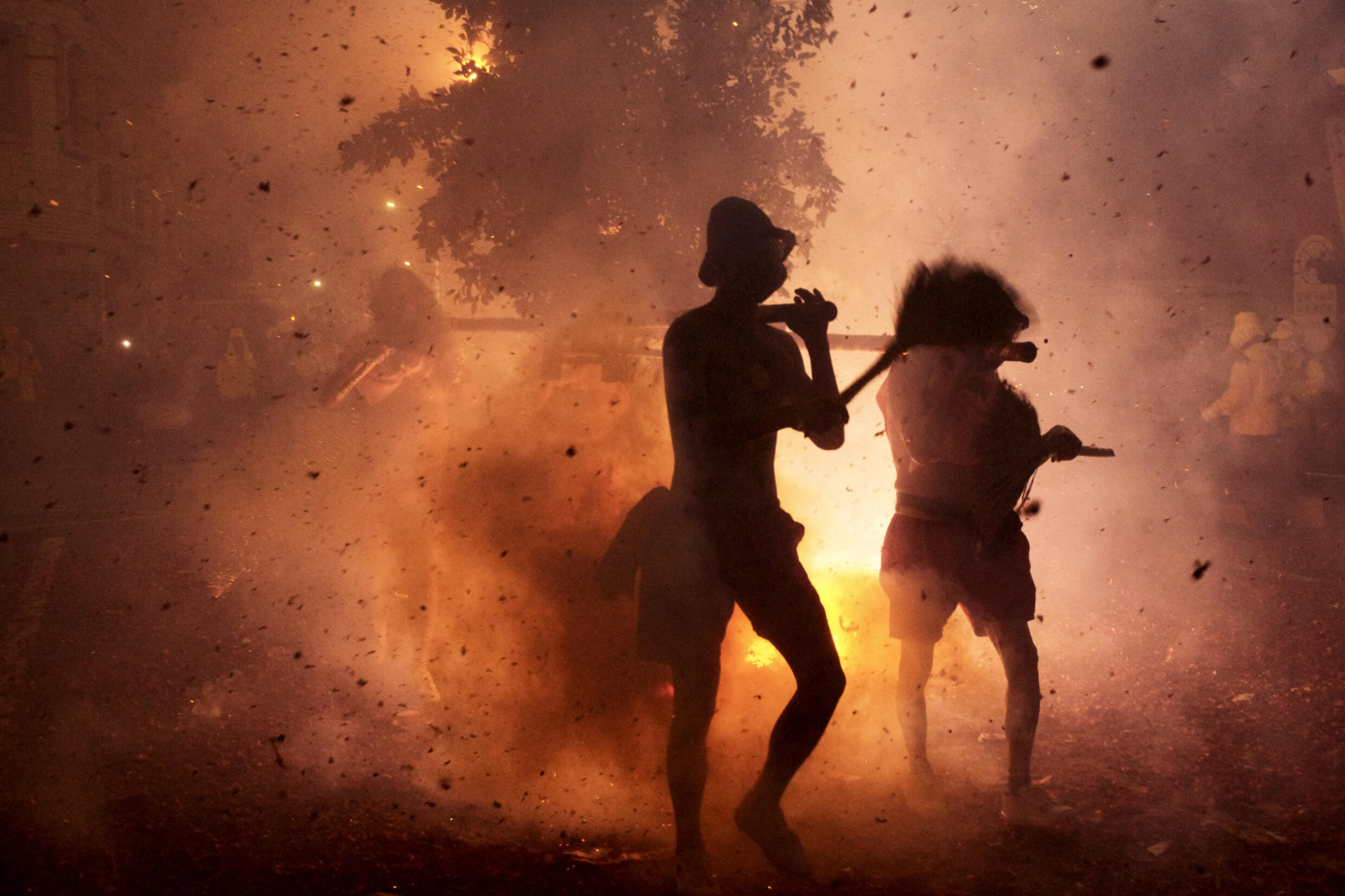 Taiwan marks Lunar New Year end by lobbing firecrackers at fortune god