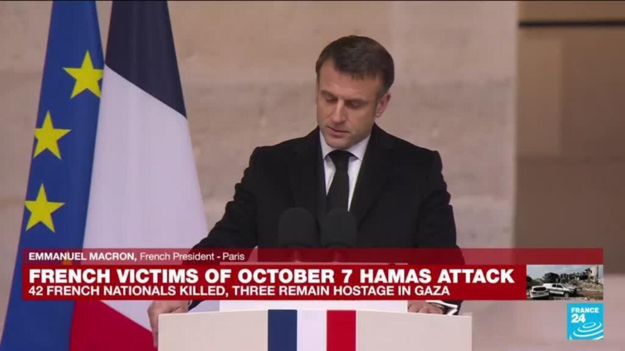 REPLAY: Macron pays tribute to French victims of Hamas attack on Israel ...