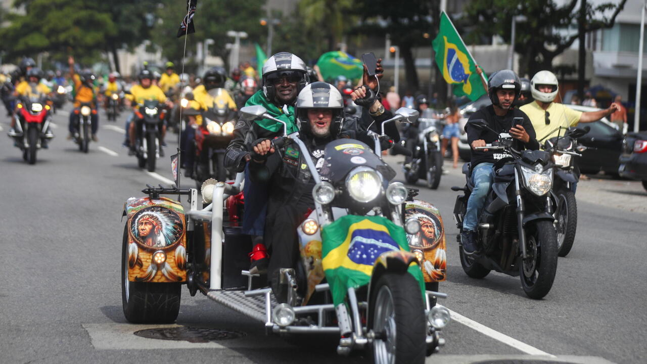 Thousands rally at motorbike parade for Brazil's Bolsonaro despite pandemic