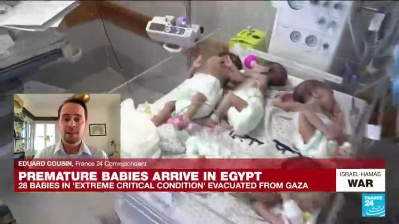 28 premature Gaza babies evacuated to Egypt - France 24