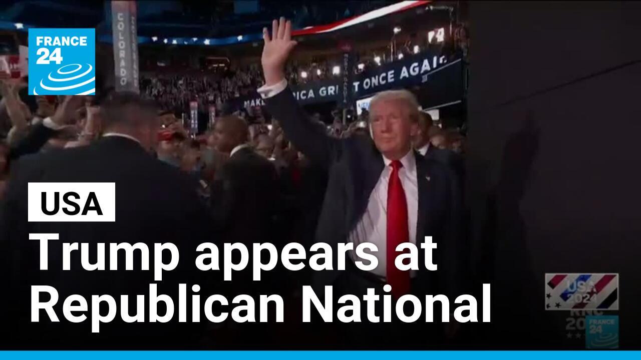 Trump, ear bandaged, appears at Republican National Convention - France 24