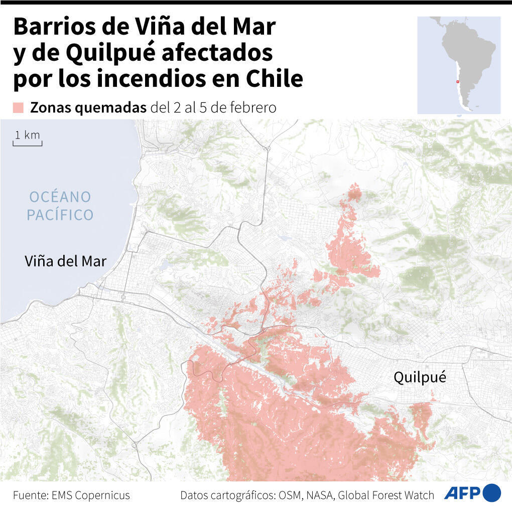 Lento recuento de víctimas en Chile por los incendios más mortíferos del siglo