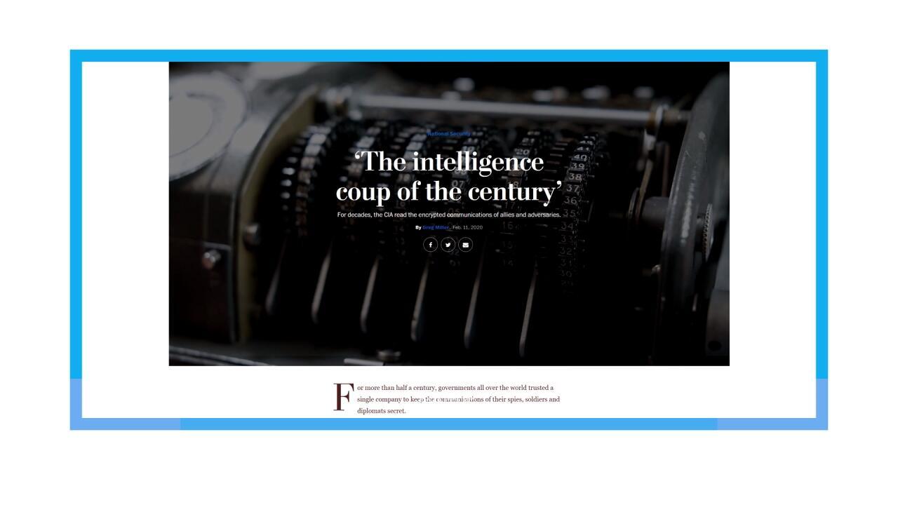 Affaire Crypto AG : "Le coup du siècle" - Dans la presse