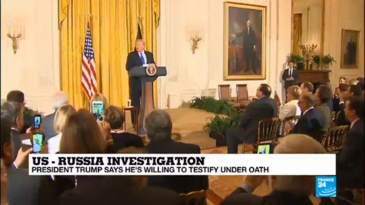 US - Russia investigation -- Trump says he''s willing to testify under ...