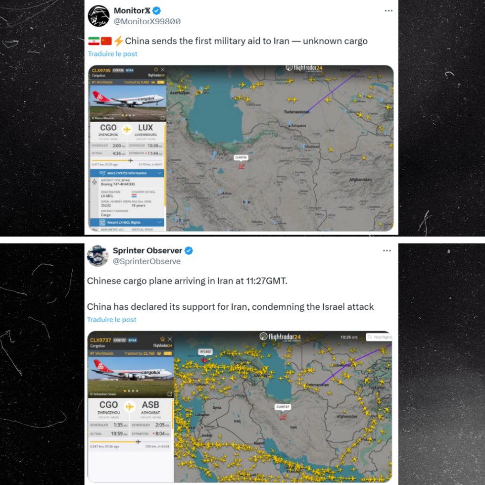 Watch out for flight tracking images showing Chinese cargo planes ...