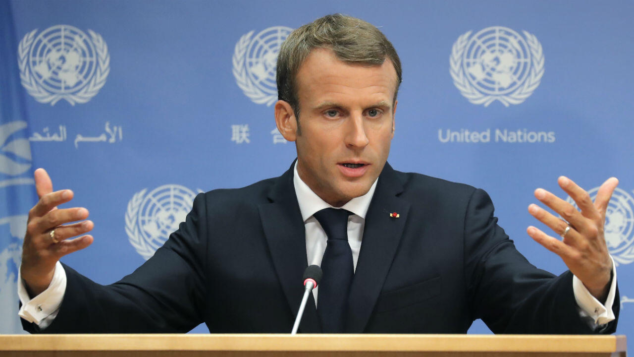 French President Macron addresses UN climate summit