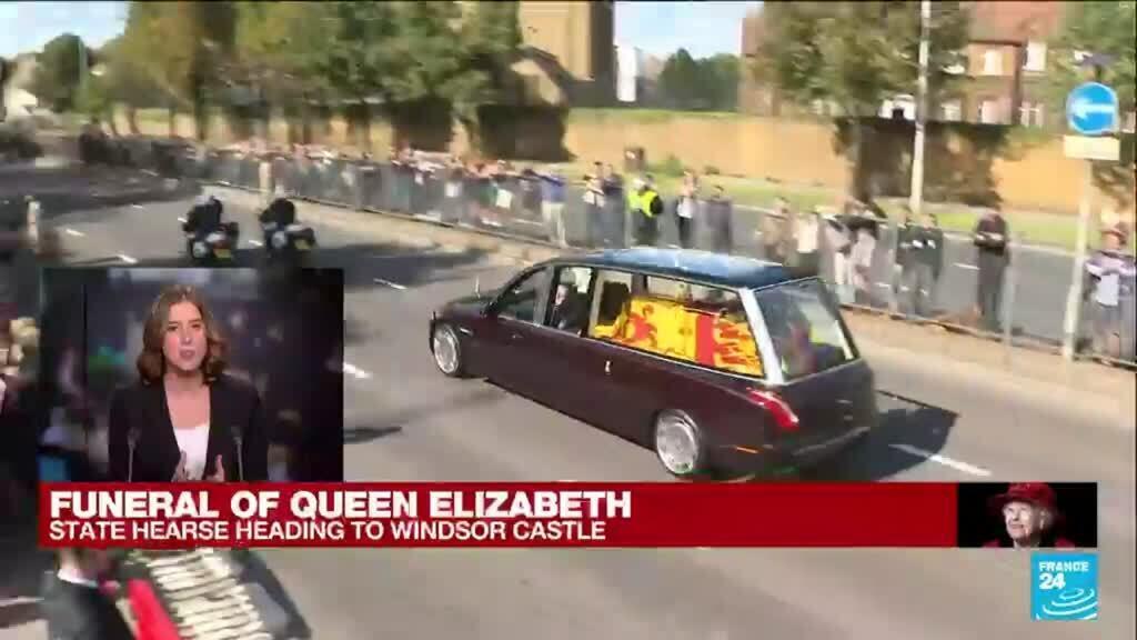 Funeral of Queen Elizabeth: State hearse heading to Windsor Castle - France 24