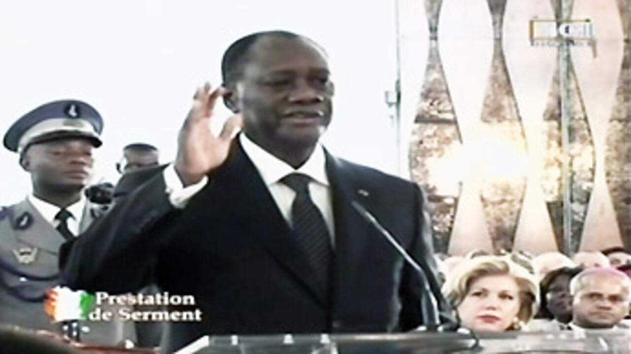 Ouattara salutes Council's courage after taking oath