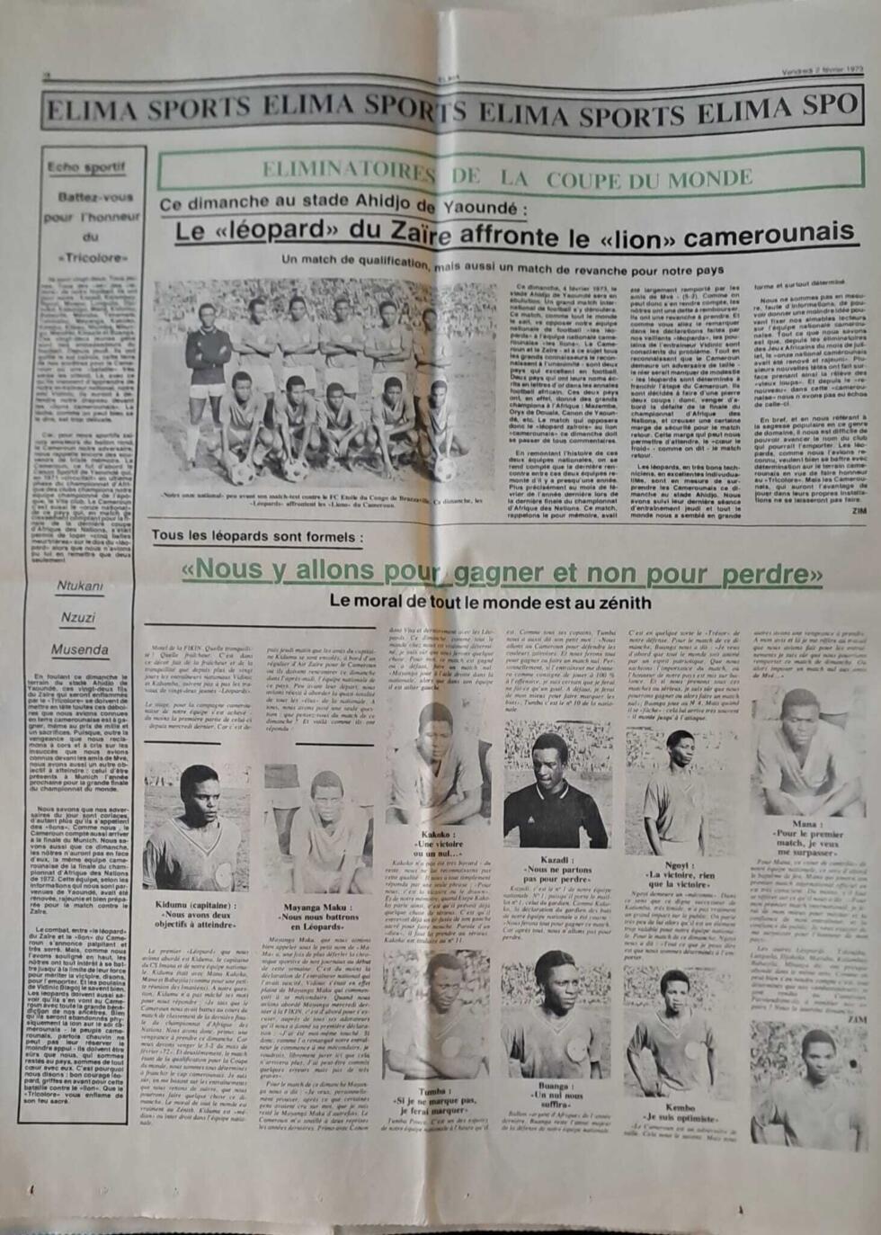 Cameroun – RD Congo : entre 1973 et 1981, cinq matches pour une ...