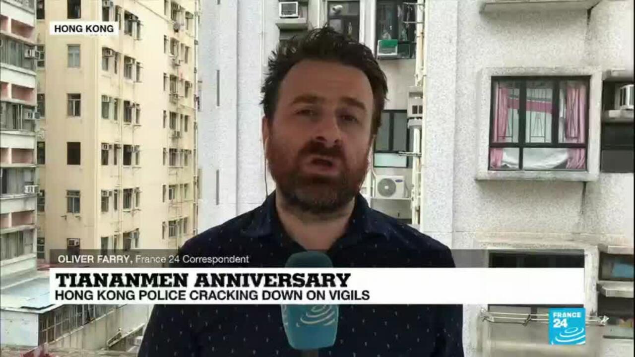 Hong Kong police arrest leading organiser of Tiananmen vigil