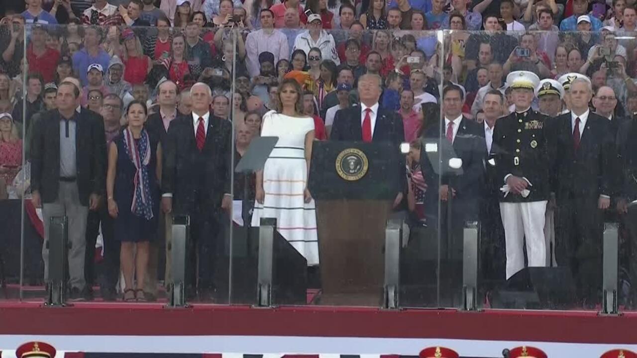 Trump's Independence Day speech celebrates US might, amid protests ...