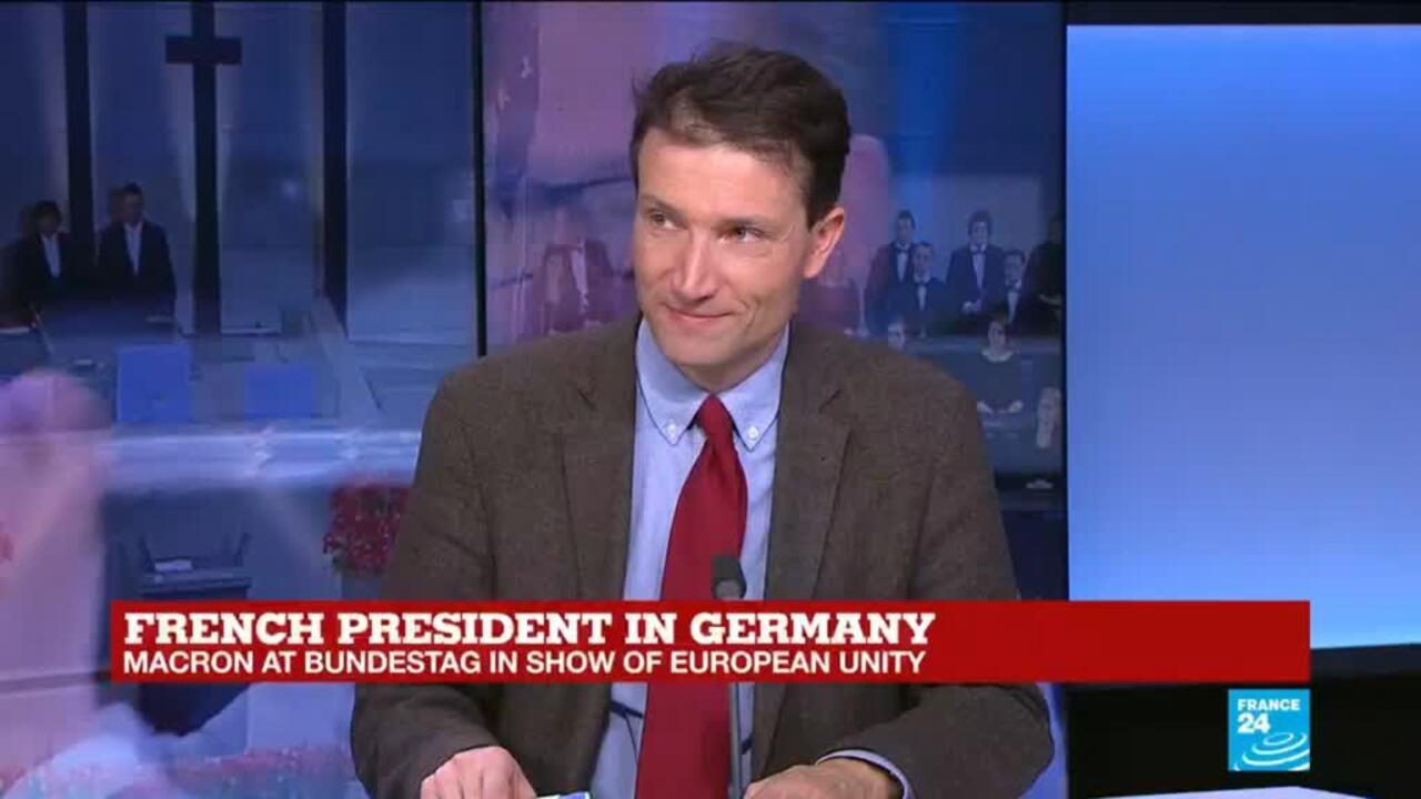 Europe must not become ‘plaything’ of great powers, says Macron in Berlin