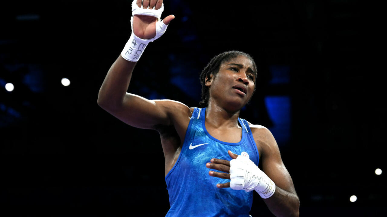 Refugee team boxer Ngamba one step from historic medal at Paris Olympics