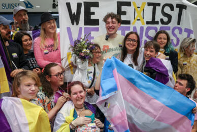 Swiss Eurovision winner Nemo returns to hero's welcome