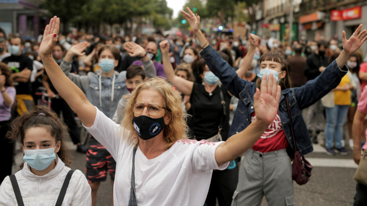 Protestas en Madrid en contra de las restricciones locales