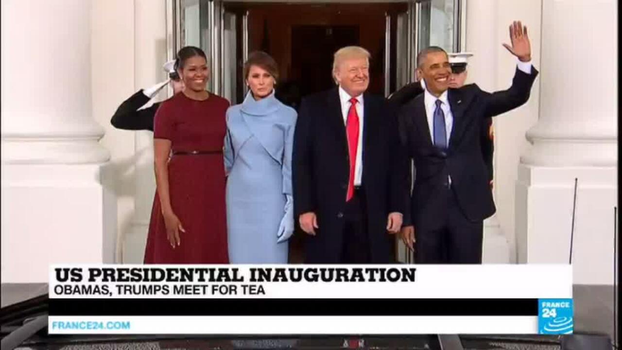 US - Obamas and Trumps meet for tea before the presidential ...
