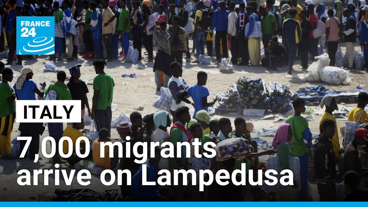Around 7,000 migrants arrive on Italy's Lampedusa island in past two ...
