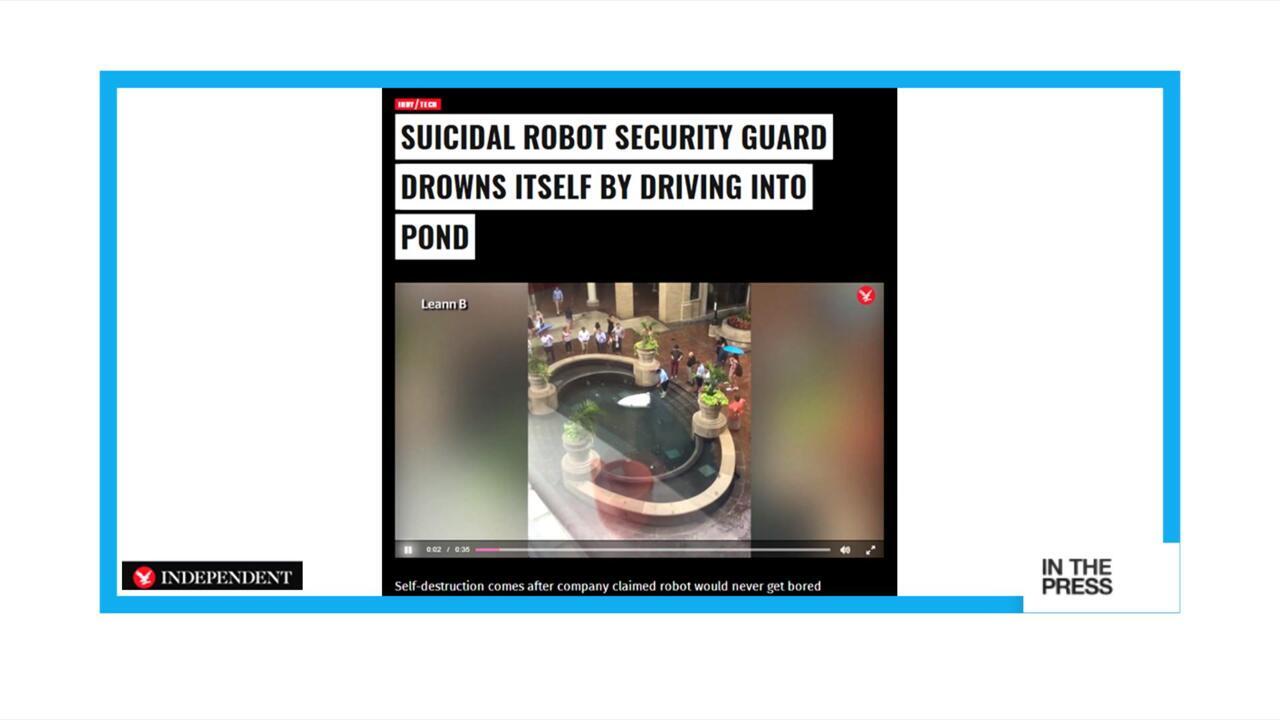 Shopping centre security robot 'commits suicide' out of boredom - Press ...