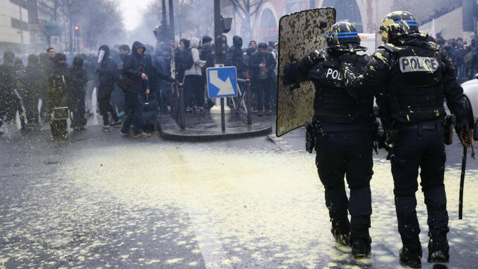 Scores arrested as French labour reform protest turns violent