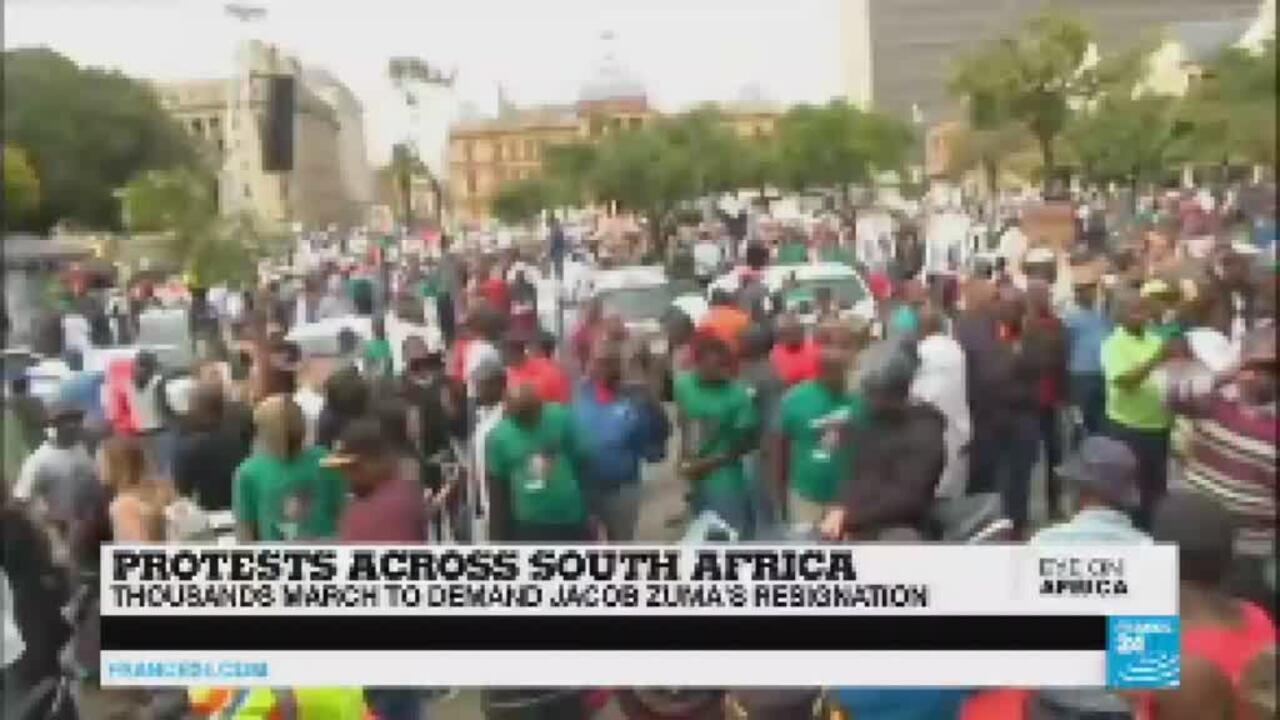 South Africans protest against Zuma as country downgraded to 'junk'