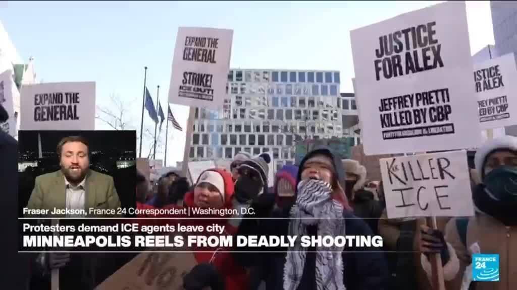 Protesters demand ICE agents leave Minneapolis over Pretti shooting ...