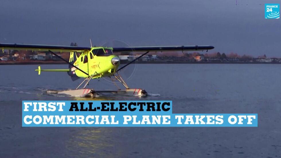 First all-electric commercial plane takes off – and shows the sky is ...