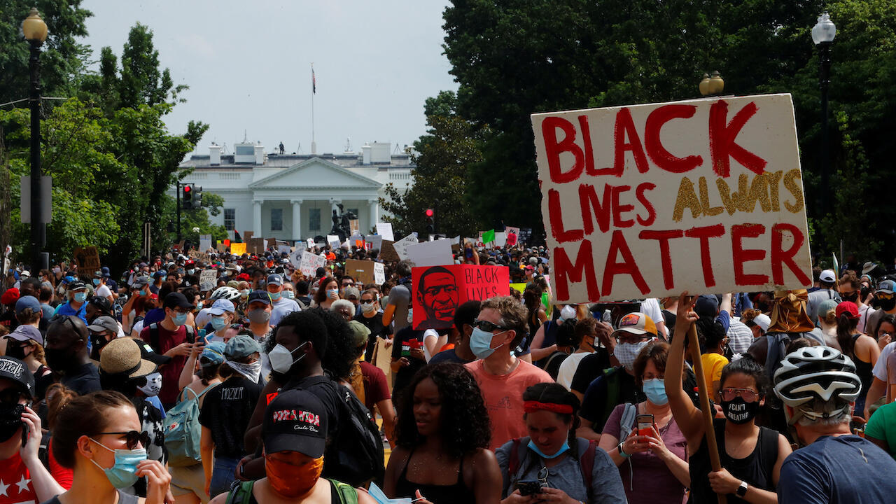 Black Lives Matter supporters flood Washington on 12th day of US protests