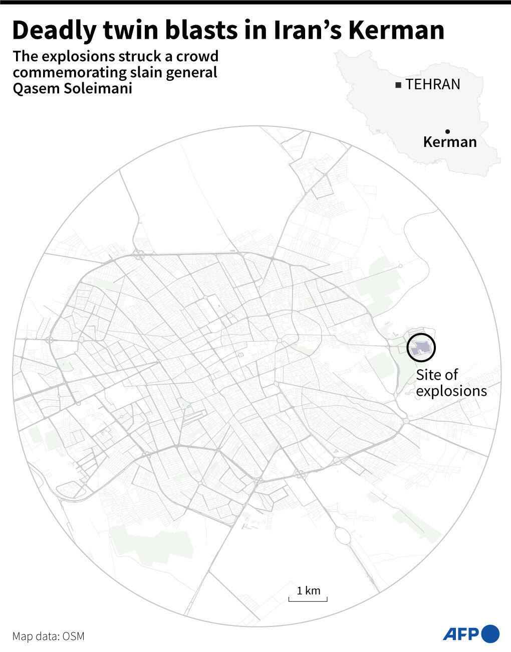 Iran blames Israel, US for deadly blasts near grave of Guards general ...